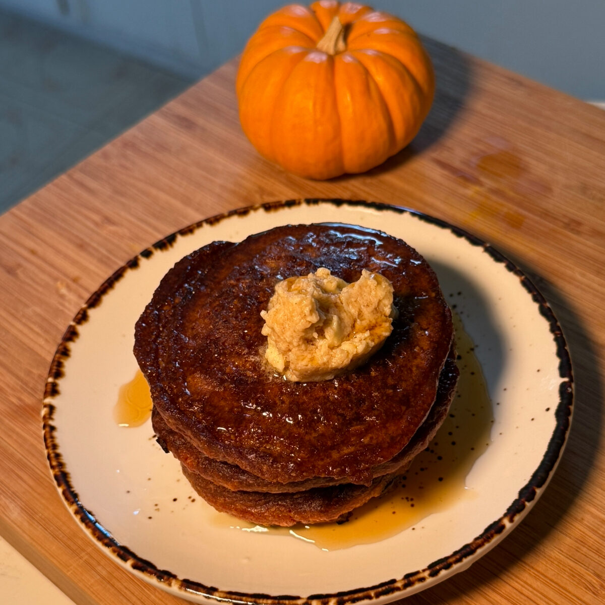 Pumpkin Pancakes with Whipped Maple Cinnamon Butter - THE ABROTHECARY